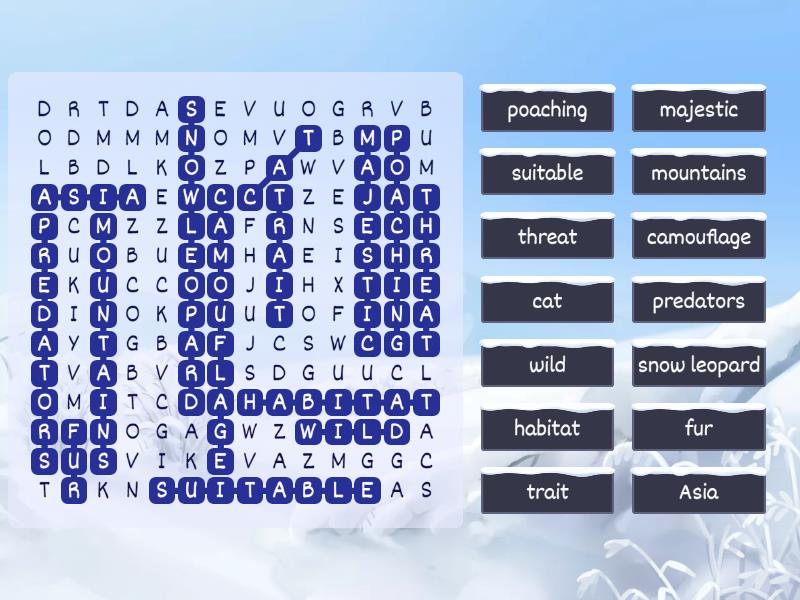 Snow Leopard - Sopa de letras