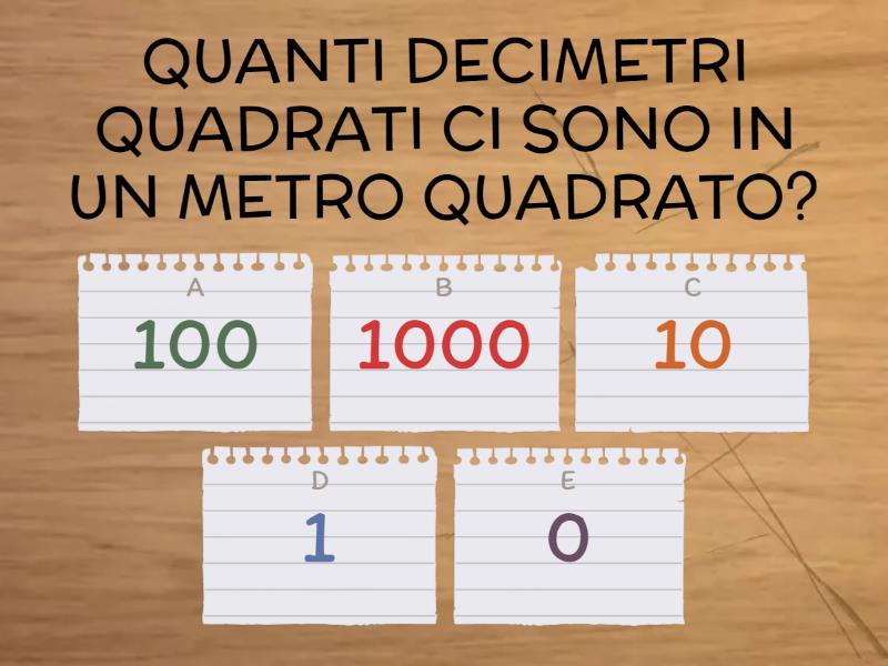 QUIZ METRO QUADRATO E METRO CUBO - Cuestionario