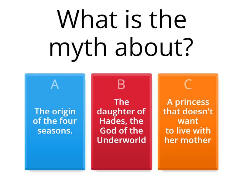 Reading comprehension: THE ABDUCTION OF PERSEPHONE. - Quiz