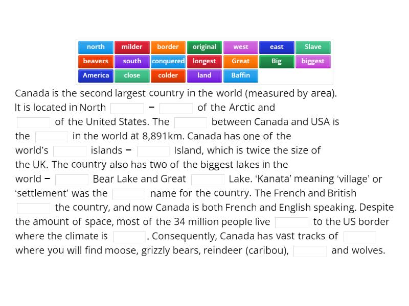 English speaking countries - Complete the sentence