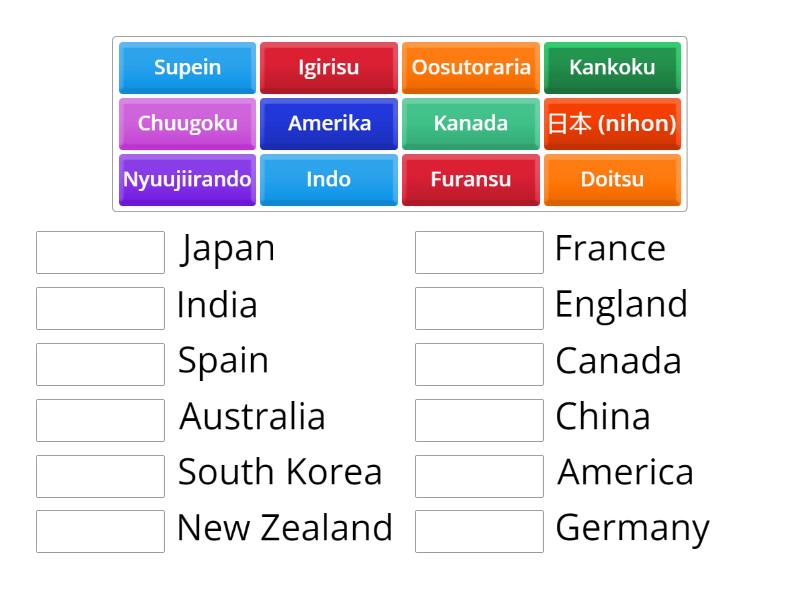 Countries - Match up