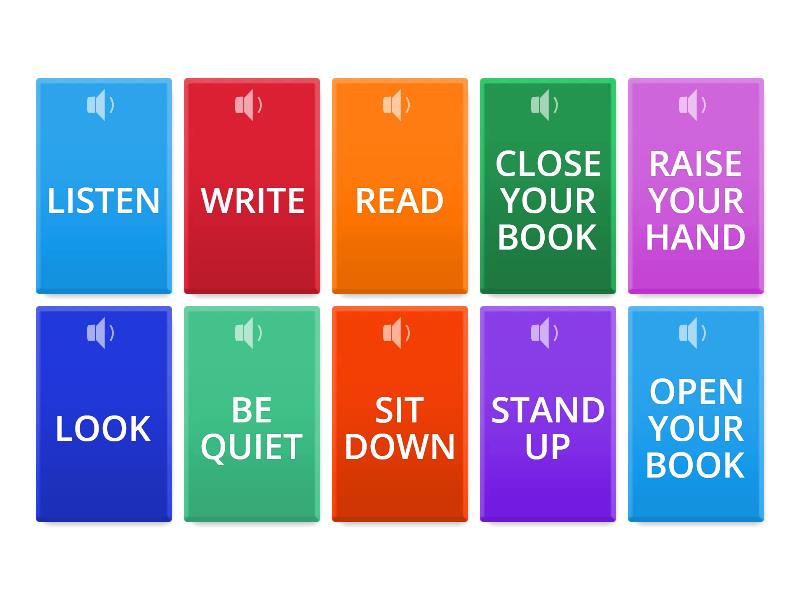 CLASSROOM LANGUAGE 3 and 4 grade - Flip tiles