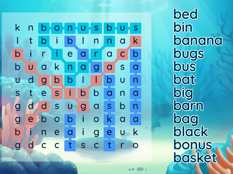 PHONICS B - Wordsearch