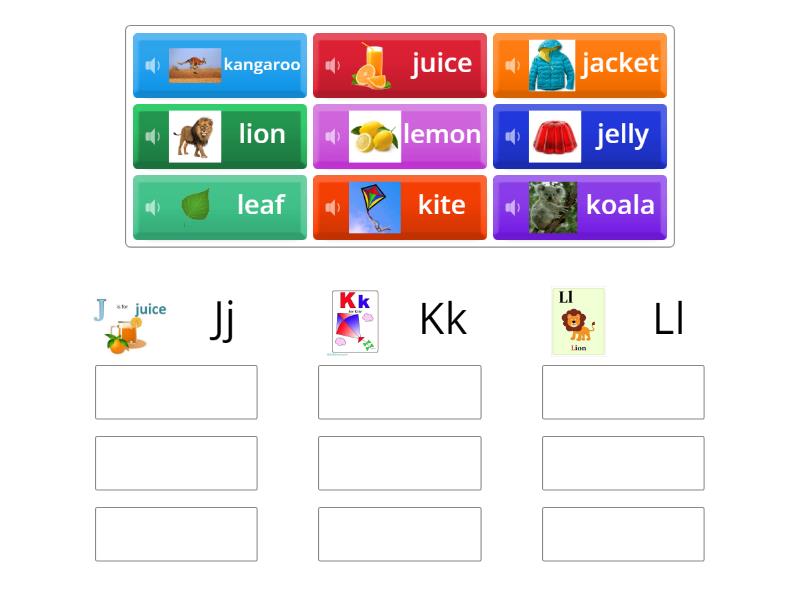 Jj, Kk, Ll - Group sort