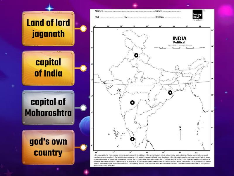 Know India - Labelled diagram