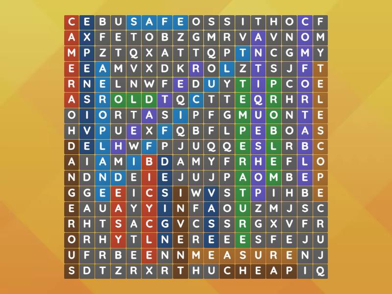 Welcome 3, Unit 11, Word search - Wordsearch