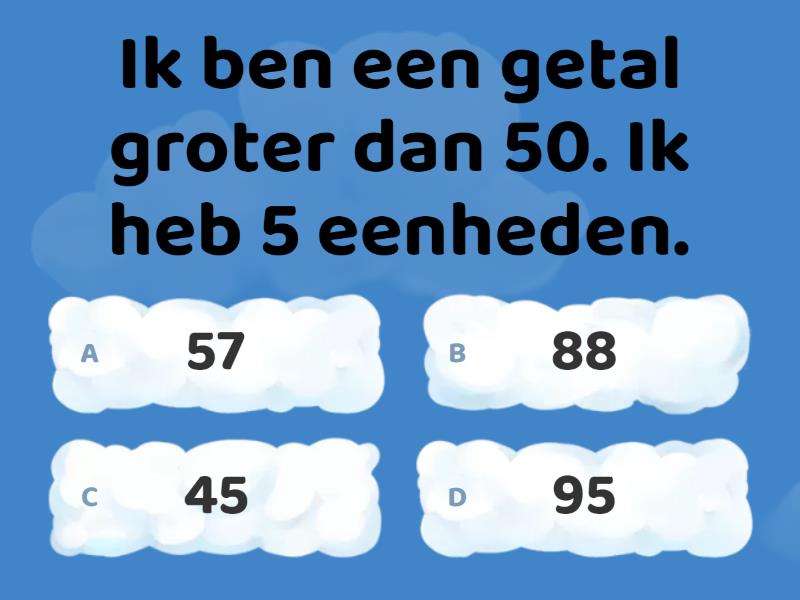 Rekenen tot 100: raad het getal - - Quiz