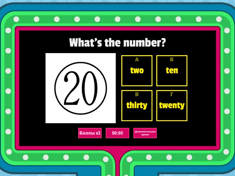 Numbers - Gameshow quiz
