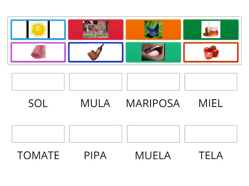 PAREO DE PALABRAS|LECTURA ESPAÑOL 2GRADO - Match up