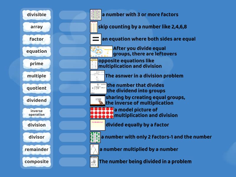 Math Topic 5 & 7 Division/Multiples, Factors, Prime and Composite vocab ...