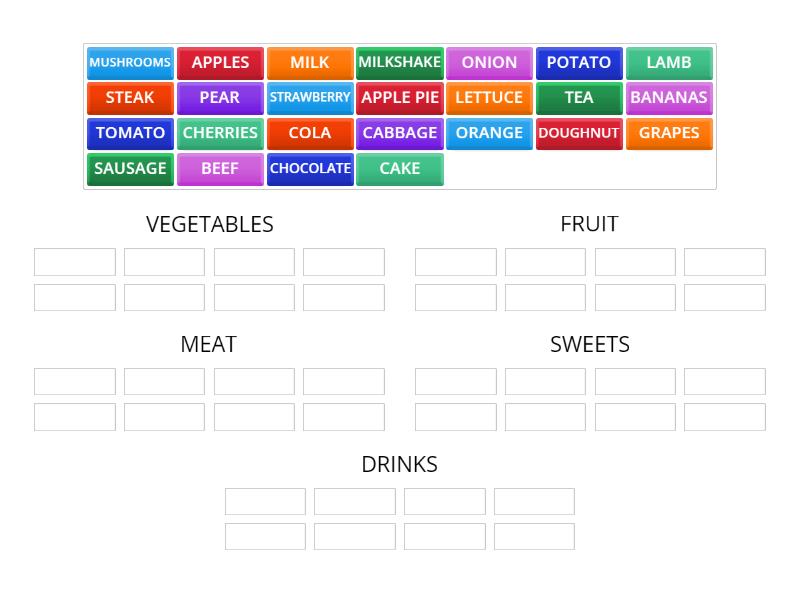 CLASSIFY THE FOOD - Group sort