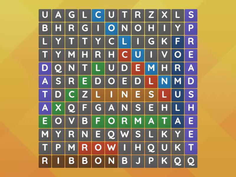 S1 Excel - Key Terms - Wordsearch