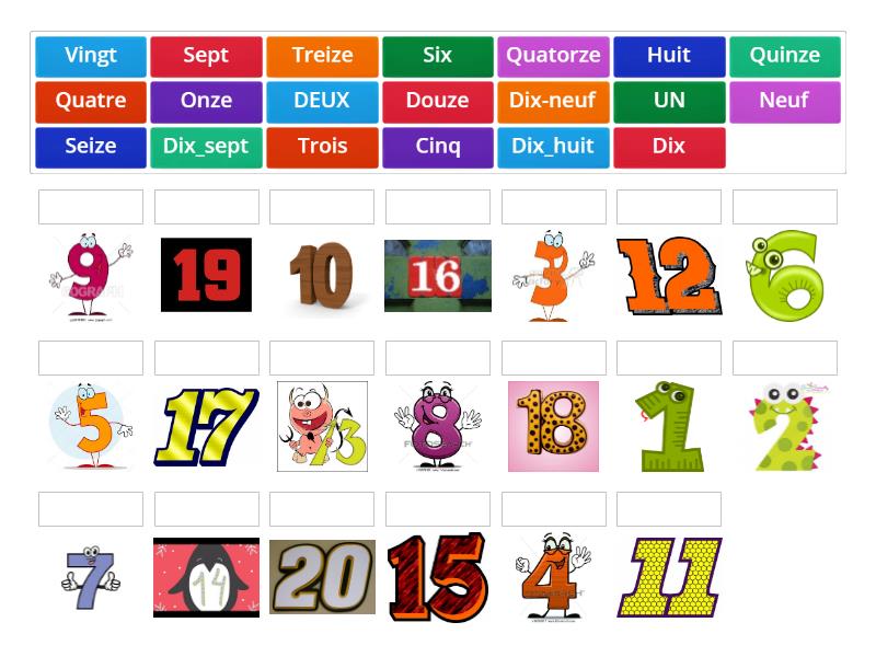les chiffres en français - It's a Match