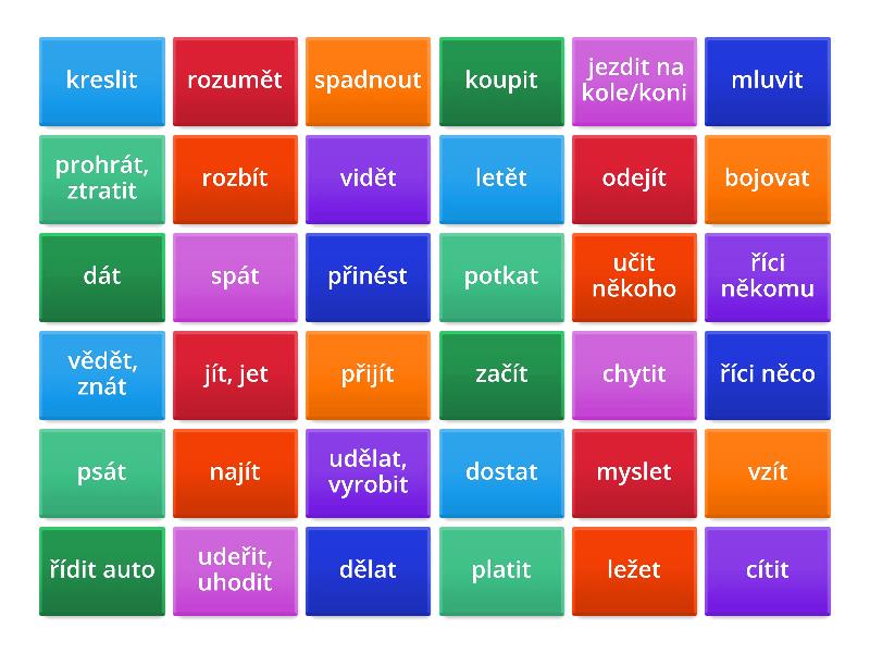 Irregular verbs 1 for practice - Flip tiles