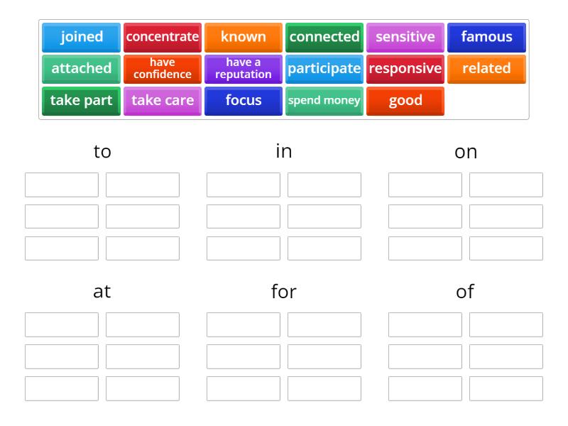 Dependent prepositions - Group sort