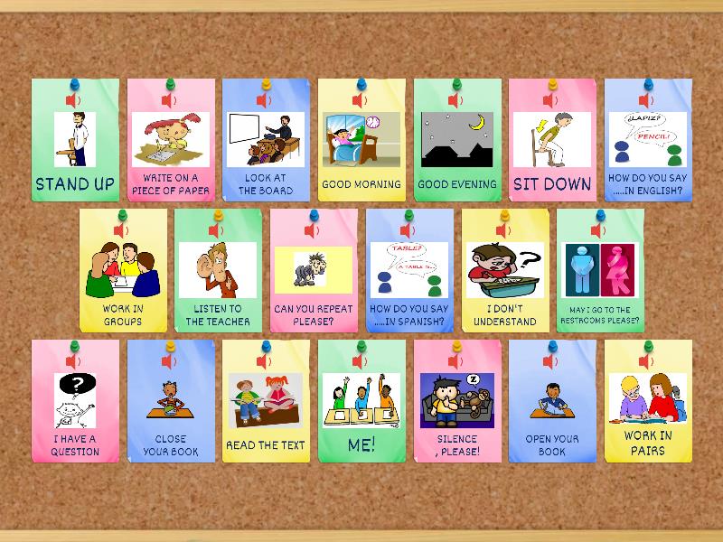 Basic - CLASSROOM LANGUAGE - Flip tiles