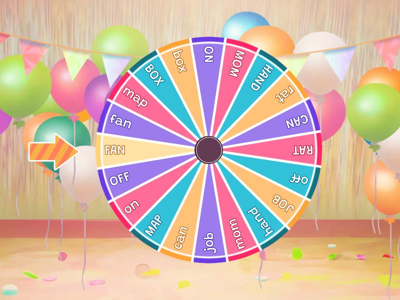 Short o & short a words wheel - Spin the wheel