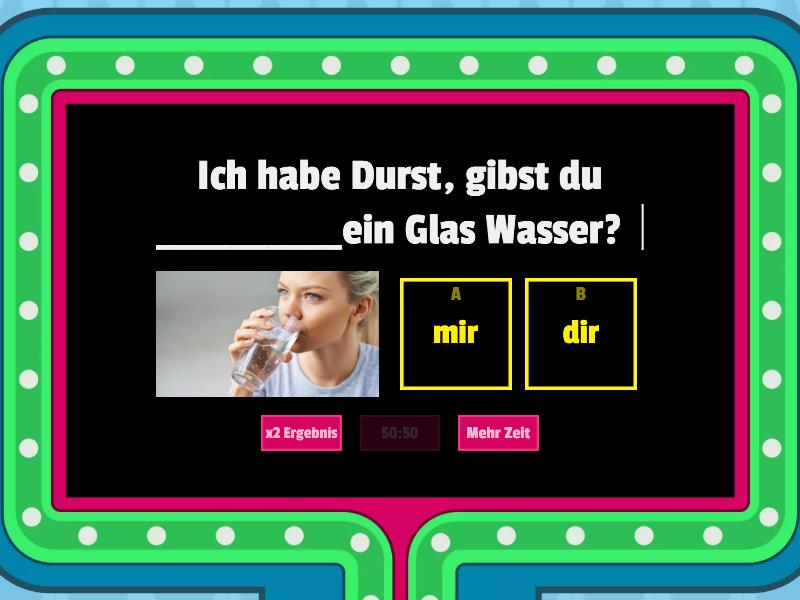 Personalpronomen "ich" und "du" im Dativ ("mir" und "dir") - Concurso ...