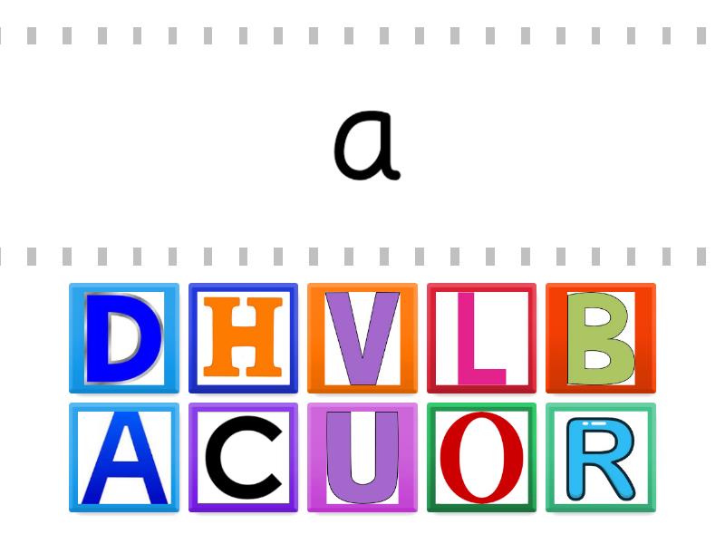 Match the lowecase letter with the uppercase letter. - Find the match