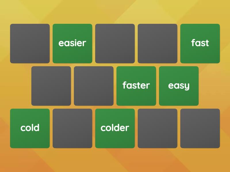 Memory game: adjectives - Matching pairs