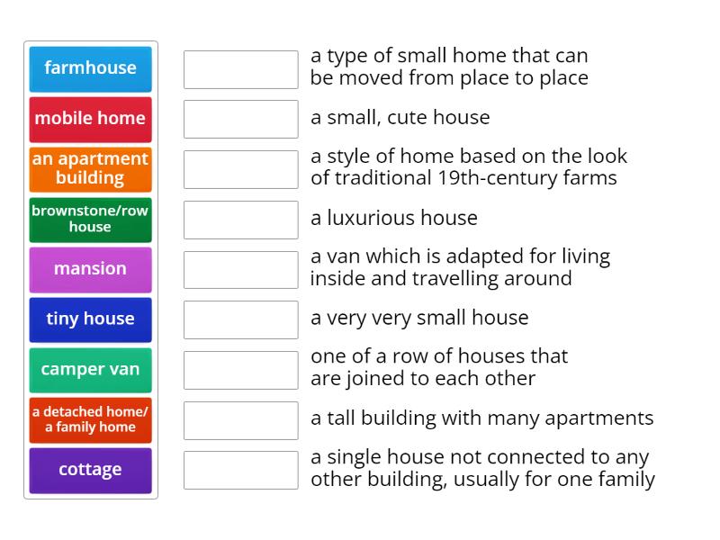 Types of Homes - Match up