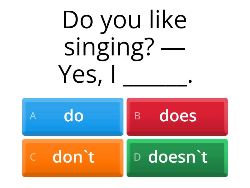 present simple (short answers) - Quiz