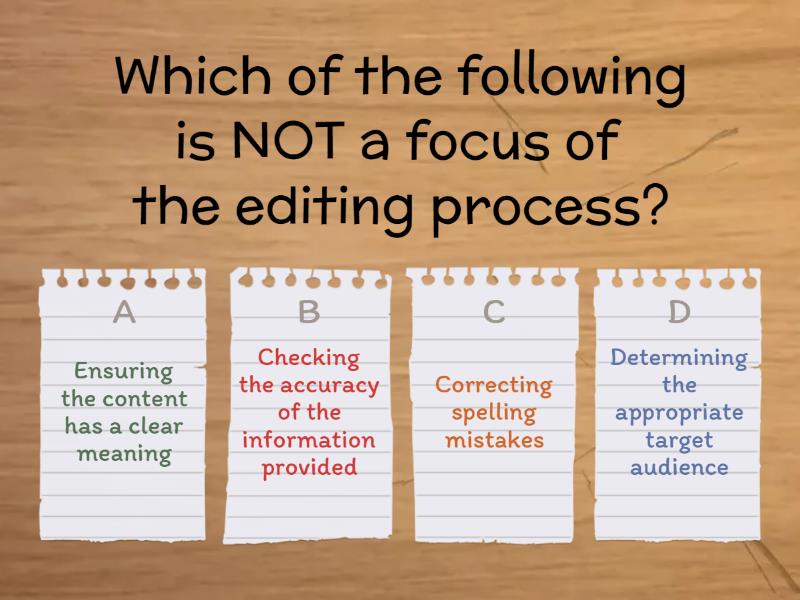 Editing and Proofreading - Quiz