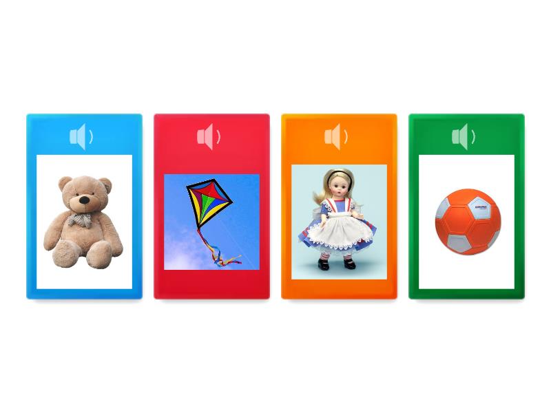Doll, Ball, Kite and Teddy bear - Flip tiles