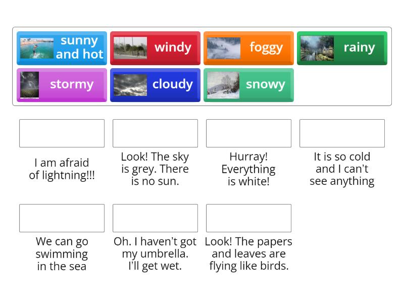 Lesson 17. Weather (5th Grade) - Match up