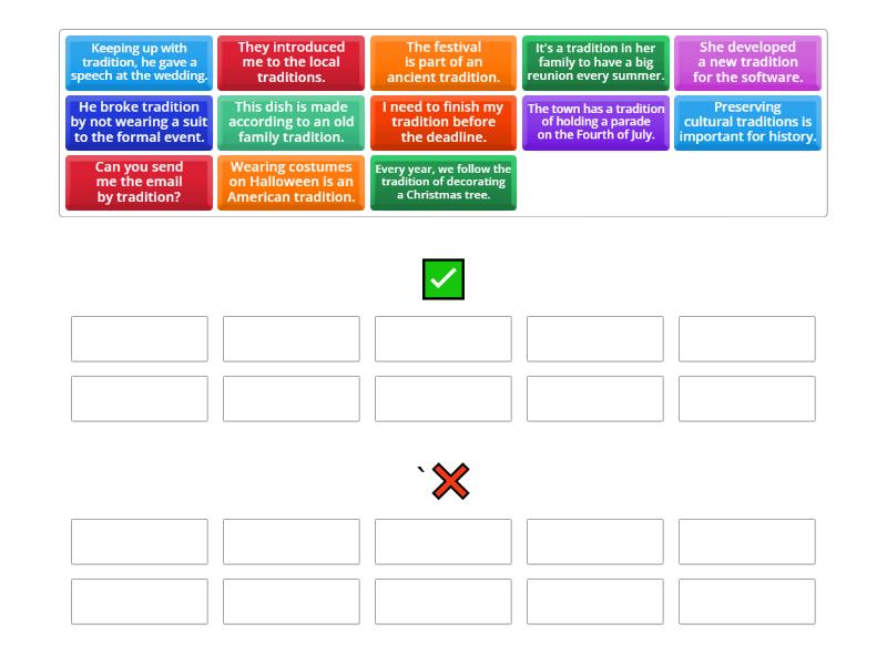 AWL 02B Tradition Sentences - Group sort