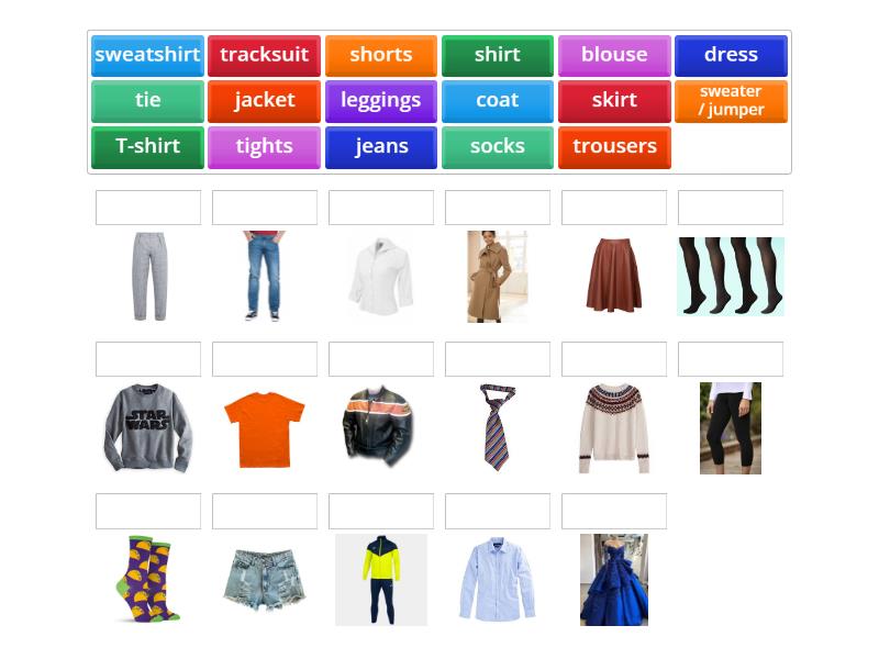 Clothes words - Match up