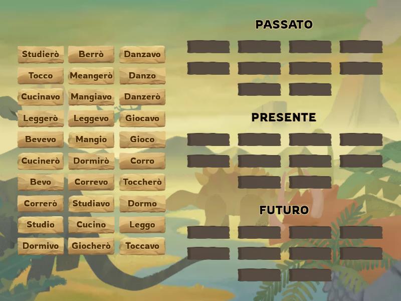 VERBI PASSATO PRESENTE E FUTURO - Group sort