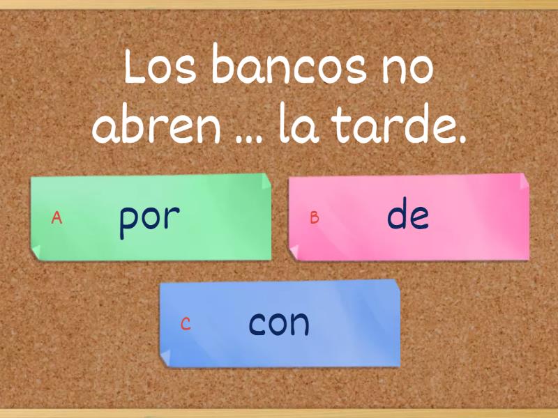 Las preposiciones - Quiz