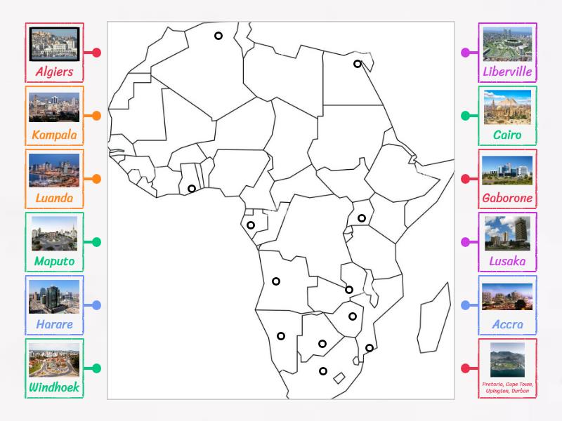 Capital Cities of Africa - Labelled diagram