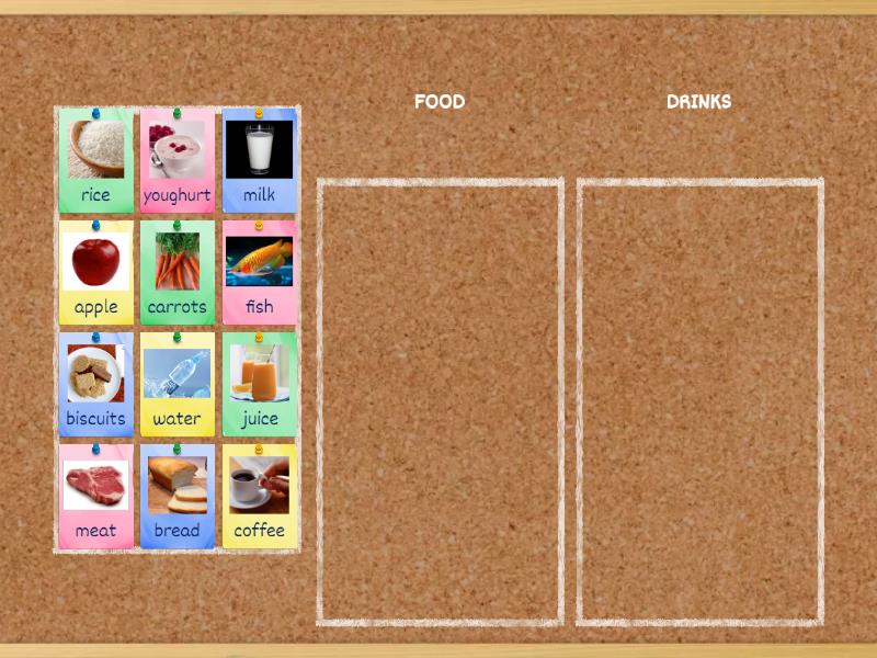 FF1 - Unit 12. Food/drinks sort - Categorize
