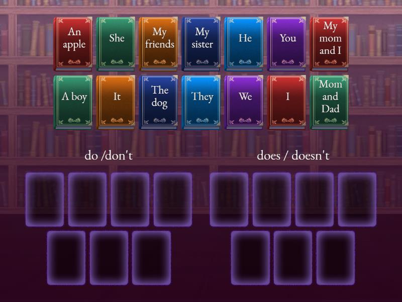 Do / don't Does / doesn't - Group sort