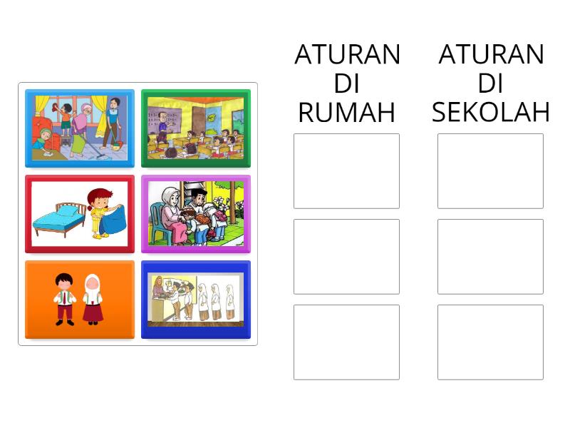 ATURAN DI RUMAH DAN DI SEKOLAH - Group sort ATURAN DI RUMAH DAN DI SEKOLAH - Group sort