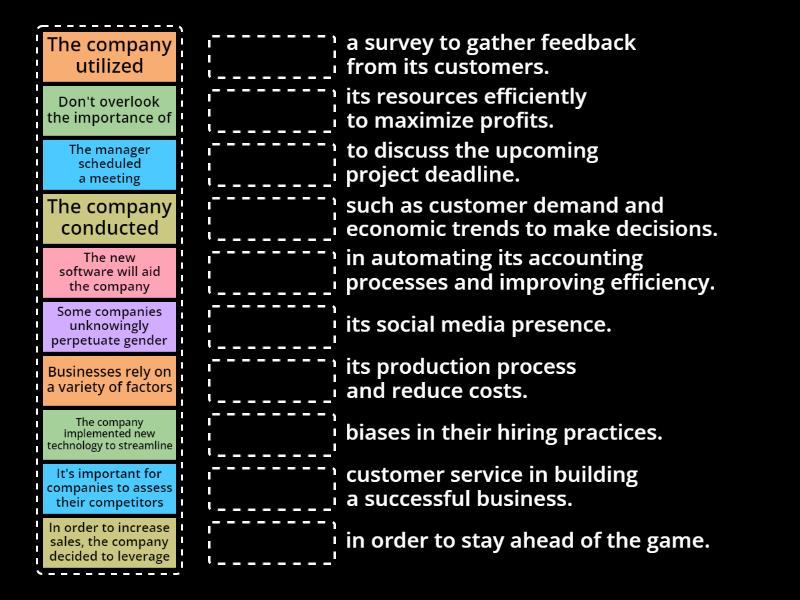 AI bots - useful verbs - additional practice - Match up