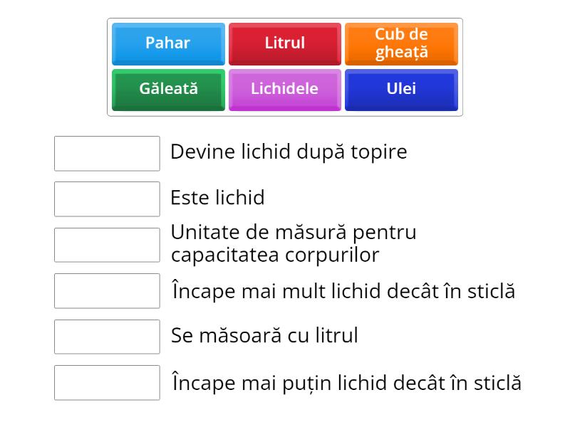 Litrul - clasa I - Match up