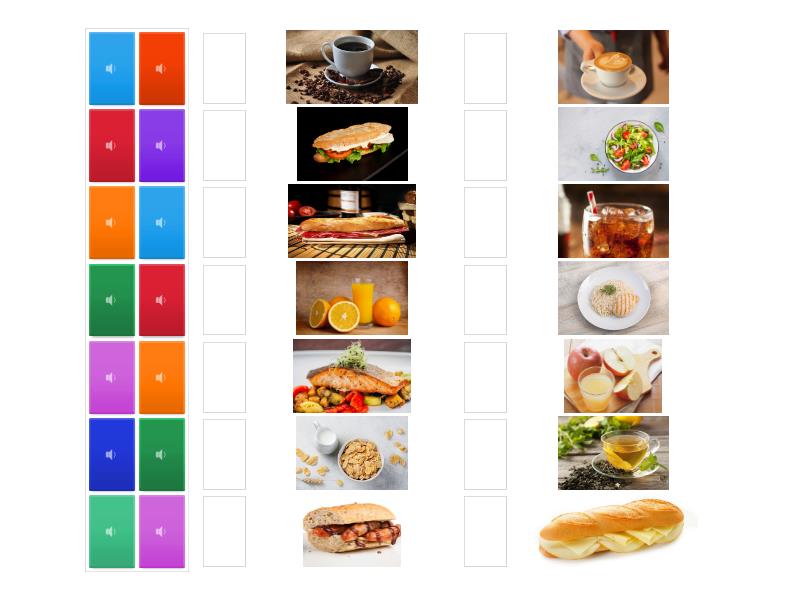 A2. Clase 3. La comida - Match up