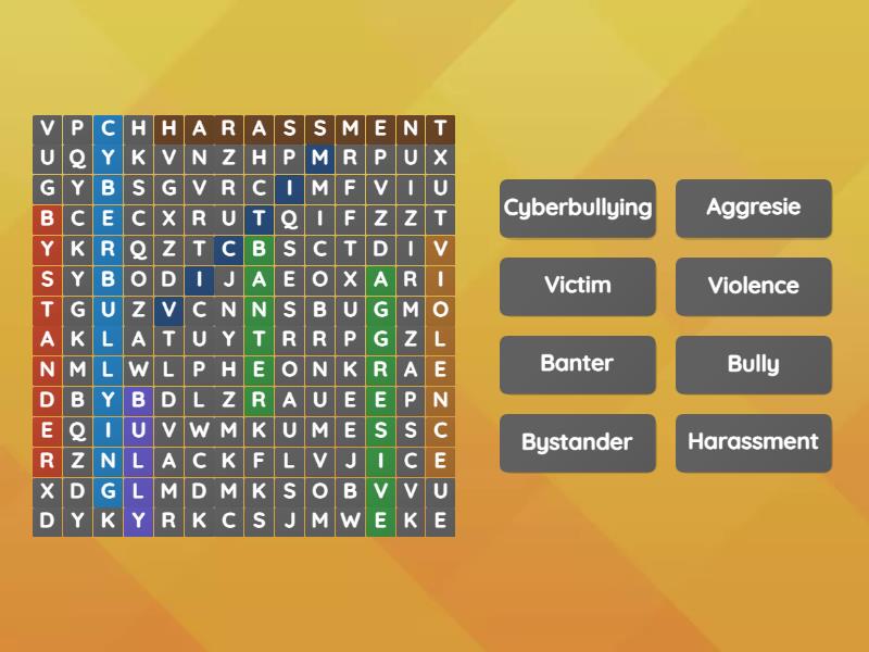 Bullying word search - Wordsearch