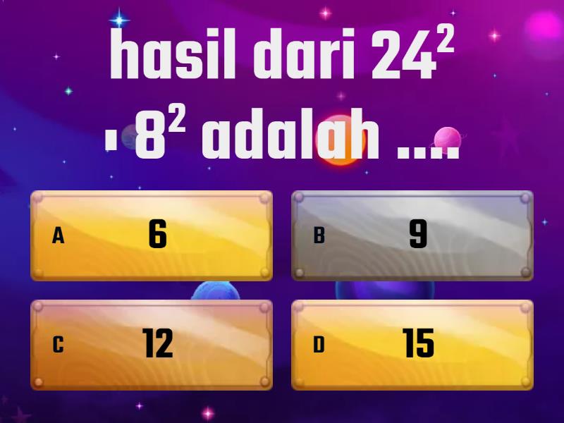 Akar Pangkat 2 dan 3 - Quiz