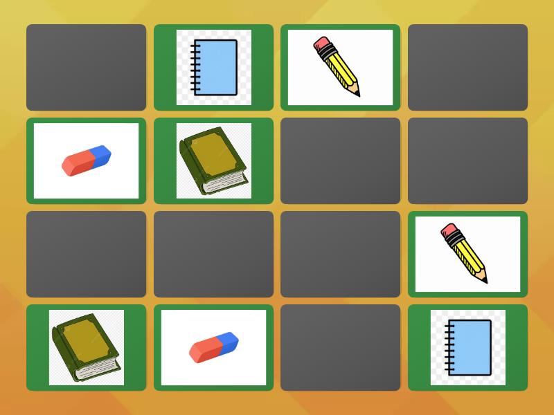 School Objects Match Matching Pairs