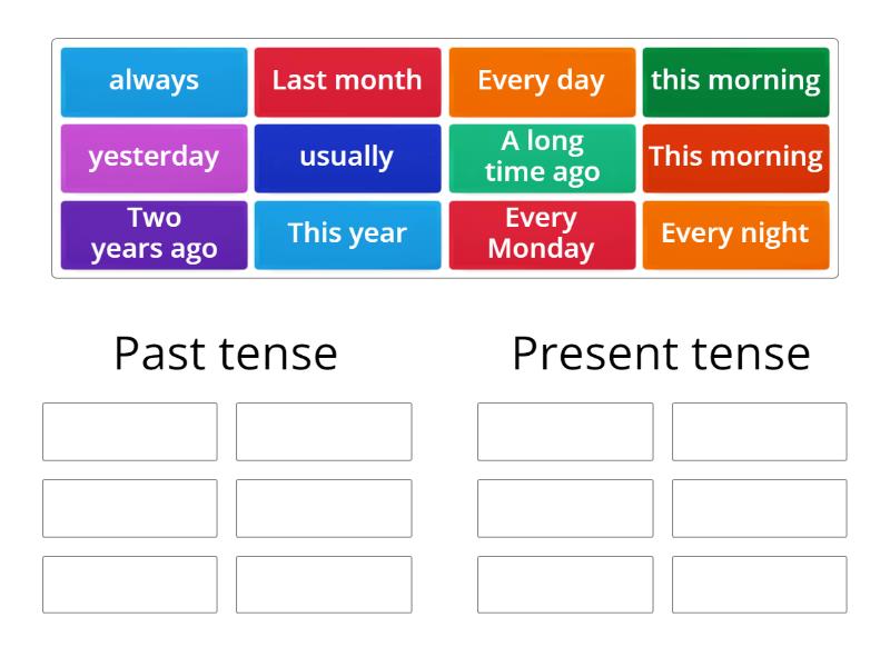3BU1 Past tense VS Present tense (Time Indicator) - Group sort