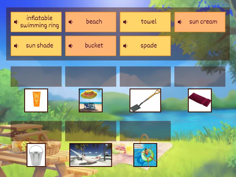 at the beach - Match up