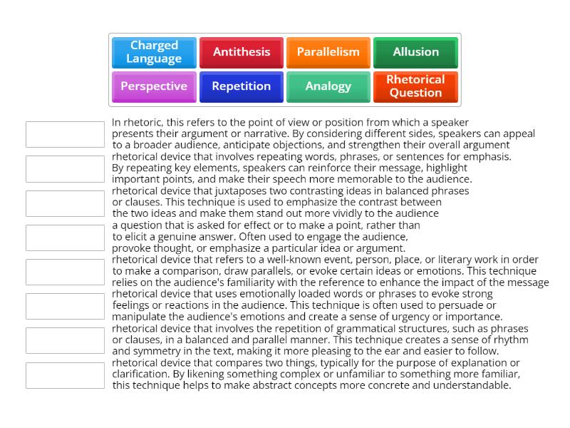 Rhetorical Devices - Match up
