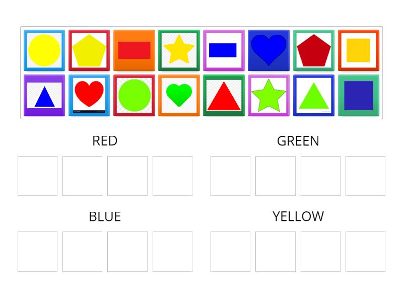 kelaskan setiap bentuk mengikut warna yang sama - Group sort