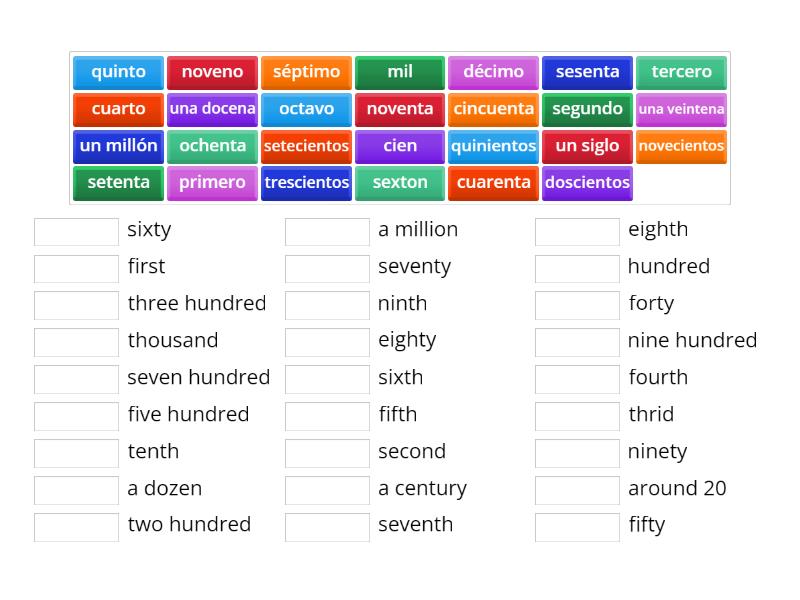 Numbers (Part 2) - Match up