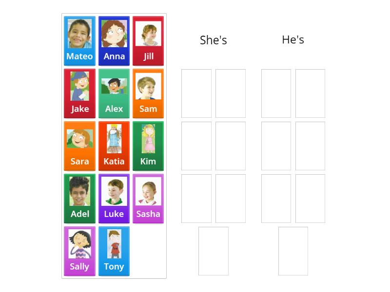 She's/He's - Group sort