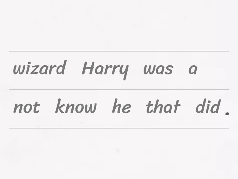 Harry Potter Scrambled Sentences - Unjumble